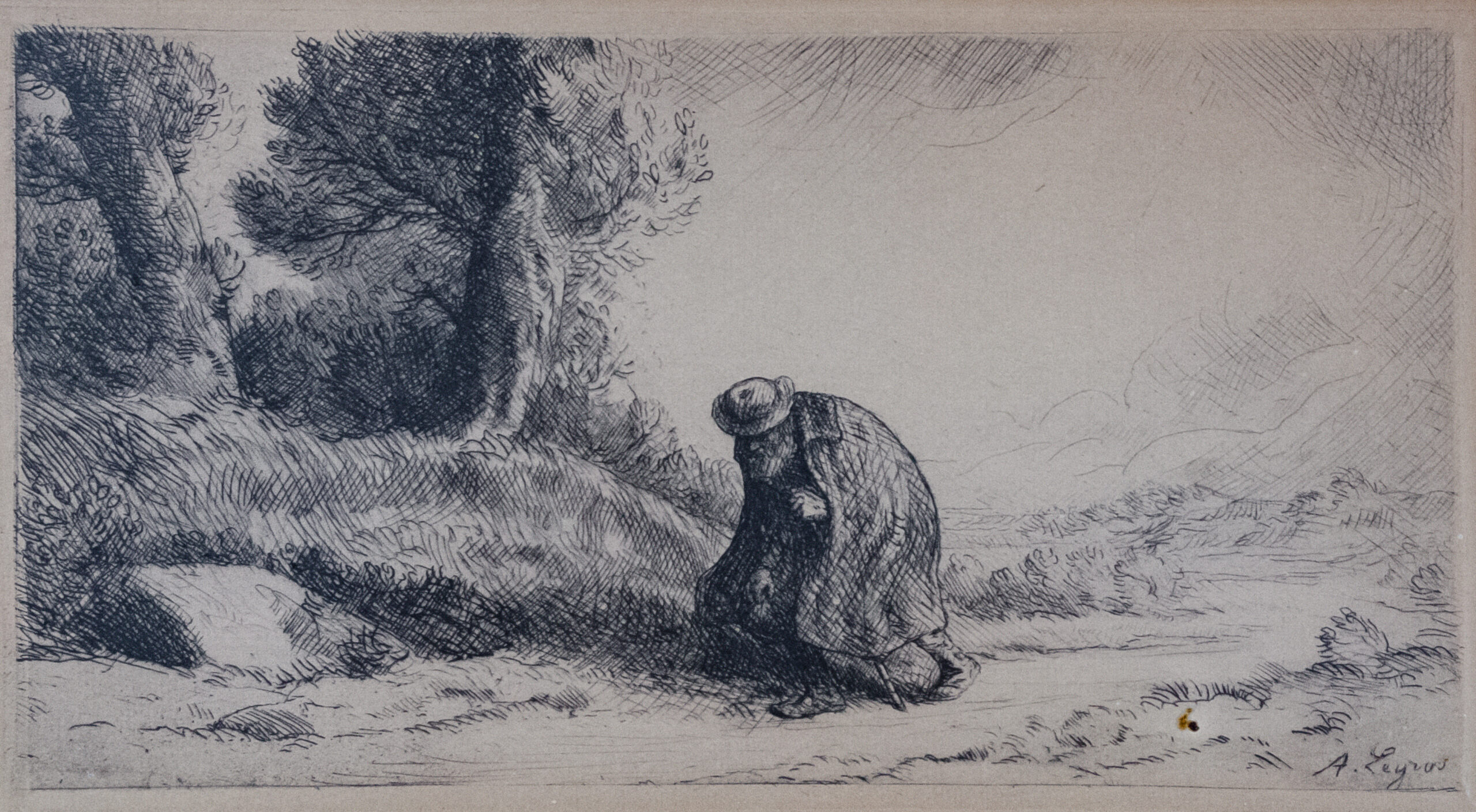 A Vagabond Walking Along a Lane - Fine Art Donations
